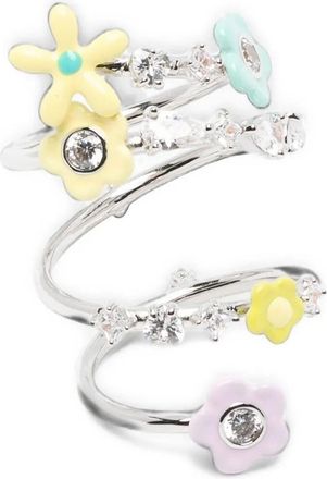 Yvmin Ring Flower Gemstone Spiral