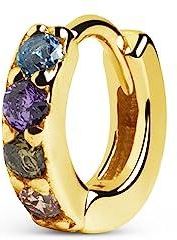 Singularu Boucle doreille seule Anneau Cleo S Colors. Argent sterling 925 avec finition plaqué or 18 carats. Fermoir congo. Bijoux pour femme