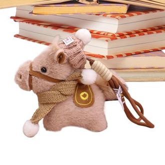 Generico Porte-cl&eacute;s pour femmes, porte-cl&eacute;s en peluche doux pour lann&eacute;e du cheval 2026 - Peluche en forme danimal pour sac - Pour les jeunes adolescents hommes