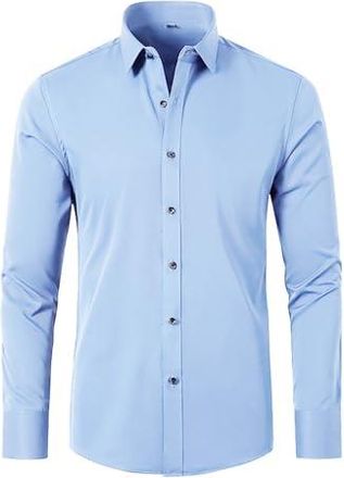 Generic Chemises pour homme adulte, chemise habill&eacute;e &agrave; manches longues pour homme - Coupe classique - Coupe classique - Revers boutonn&eacute; - Coupe droite - Pour 