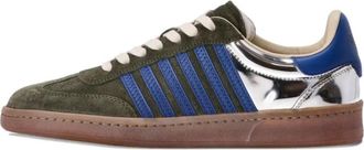 Dsquared2 Low-Top Sneaker - Low-Top Sneakers With Olive Green Suede - Gr. 40 (EU) - in Rosa - f&uuml;r Damen