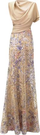 Gemy Maalouf Maxikleid mit Perlen - Gold