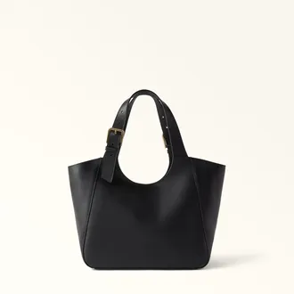 Furla Dora Tote-bag M Nero Schwarz Smith Kalbsleder Damen