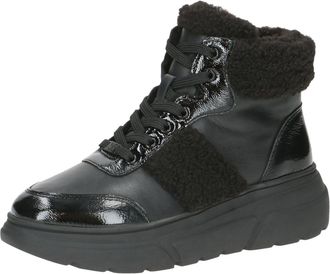 Caprice Damen Sneaker hoch mit Fütterung mit Schnürsenkeln Bequem, Schwarz (Black Comb), 39 EU