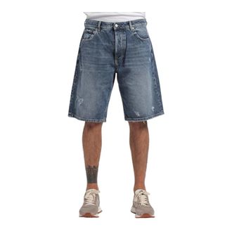 Icon Denim Los Angeles Denim Bermuda Shorts mit mittlerer Waschung und Distressed-Details - - Shorts - Herren - Blau - W33