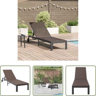 vidaXL vidaXL Gartenm&ouml;bel - Sonnenliege 1-Person Braun 206 x 62,5 x 74 cm Poly-Rattan