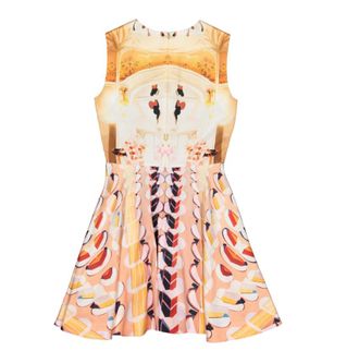 Mary Katrantzou Orange Printed A-Line Dress Size S