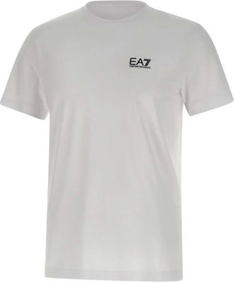 Emporio Armani Emporio Armani Ea7, Homme, Tops, Blanc, Taille: 2XL Pull en Coton Stretch Blanc Col Rond