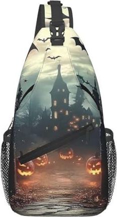 Generic Sac &agrave; dos &agrave; bandouli&egrave;re effrayant cimeti&egrave;re sur Halloween, sac &agrave; bandouli&egrave;re de voyage pour homme, sac &agrave; dos de randonn&eacute;e