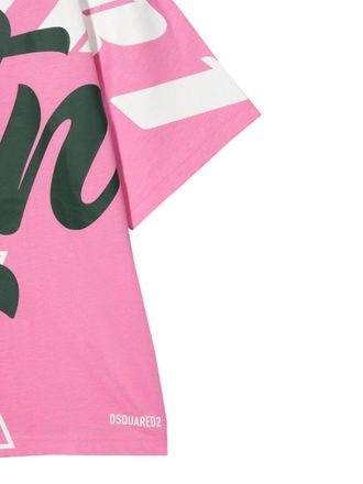 Dsquared2 Allover Writing T-Shirt - Pink