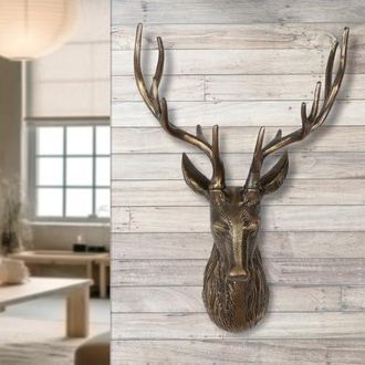 Gilde Wandobjekt Liam aus Aluminium, bronzefarben, strukturierte Oberfläche, 55 x 31 x 20 cm