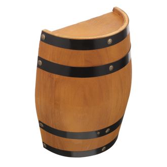 Amosfun Holz Weinfass Deko Wanddekoration Kleines Halbes Eichenholzfass 27cm Retro Bar und Wohnraum Akzent Naturgetreues Kunsthandwerk