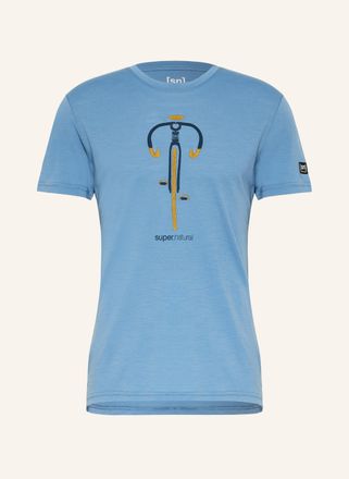 super.natural T-Shirt Vintage Bike Mit Merinowolle blau