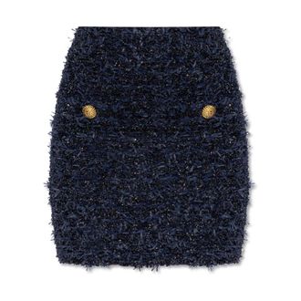 Balmain Tweedrock mit Lurexfaden - - Skirts - Damen - Blau - XS