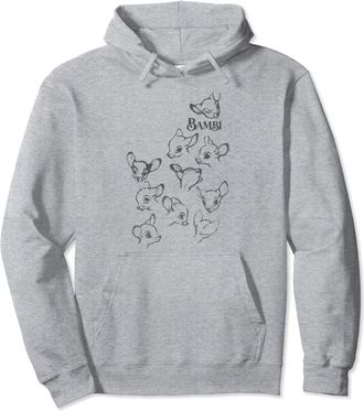 Disney Bambi Face Sketches Vintage Logo Pullover Hoodie
