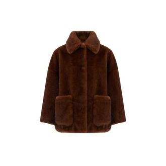 Herno Kurzer Webpelzmantel in Nerzoptik - - Jackets - Damen - Braun - XL