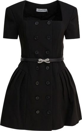 Self Portrait Femme, Robes, Noir, Taille: 34 FR Robe Noire Évasée Aw25