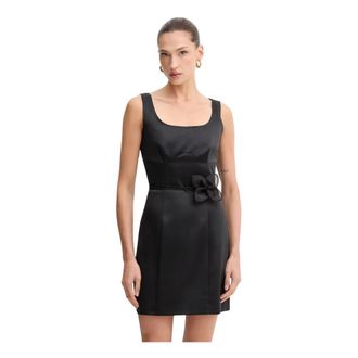 Rotate Satin Flower Mini Dress - - Dresses - Damen - Schwarzk - XS