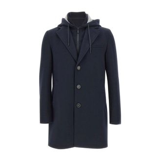 Manuel Ritz Manteau Crois&eacute; - Homme - Manteaux - Bleu - Taille: S
