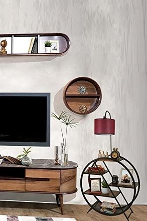 Opviq Modern Claret Red Floor Lamp with Metal Body & FIR Wood Bookstand, 165 cm Height, E27 Socket, Stylish & Functional Design for Home & Office