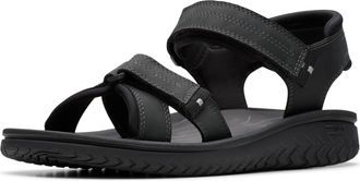Clarks Unisex Wesley Shore Sandal, Black Leather, 43 EU