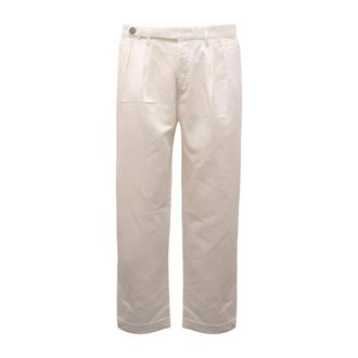 Michael Coal Homme, Pantalons, Blanc, Taille: W36 Pantalon Confort en Coton/Lin