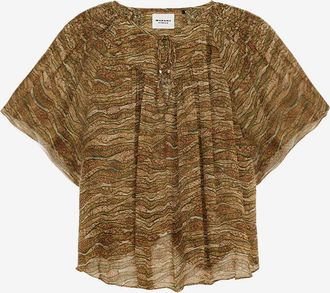 Isabel Marant Top Neslya - Femme - Kaki - Taille 34 - Marant &Eacute;toile