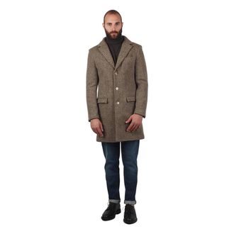 AT.P. CO Brauner Dornenmantel mit Taschen und Schlitz - - Coats - Herren - Braun - XL
