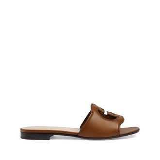 Gucci Interlocking G Cut-Out Slide Sandal - - Shoes - Damen - Braun - 36 1/2 EU