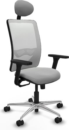 Piqueras y Crespo Gepolsterter Stuhl Zulema mit 3D-Armlehnen, h&ouml;henverstellbarer Lendenwirbelst&uuml;tze und festem Kopfteil, ausgestattet mit Sincro 3 Positionen und Schnei