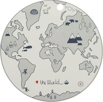 OYOY OyOy Mini World Placemat: Kinder Platzsetz Die Welt Weltkarte Rund Abwaschbar Ø 39 cm 100% Silikon - 1100920