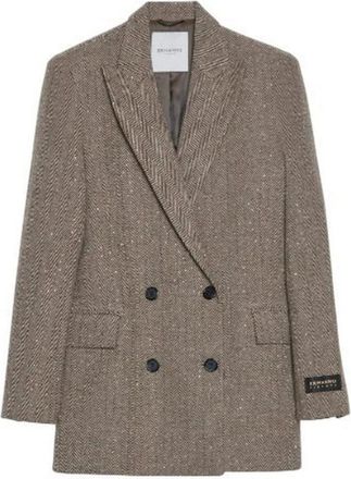 Ermanno Scervino Femme, Vestes, Brun, Taille: 42 FR Blazer crois&eacute;