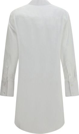 Maison Margiela Raw-Edge Cotton Shirt Dress - White