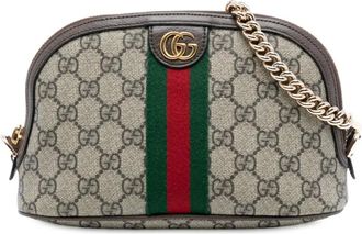 Gucci 2016-2025 Mini GG Supreme Web Ophidia crossbody bag - Braun