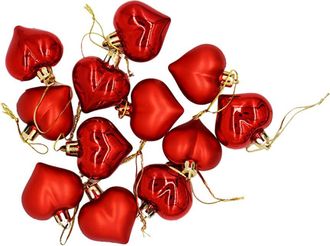 BESPORTBLE 12stücke Herzförmige Weihnachtsdekoration Teiliges Rote Kunststoffkugeln Für Weihnachtsbaum Girlanden Kränze Kreative Für Festliche Stimmung Bruchsich