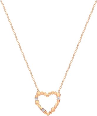 Dkeniz Dkeniz Kette 925 Sterling Silber rosevergoldet Gl&auml;nzend 42+3cm Zirkonia Wei&szlig;