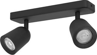 Eglo Deckenlampe 2-flammig Camaldoli, Deckenstrahler mit flexiblen 3 Strahlern, Spot Deckenleuchte aus Stahl in Schwarz, GU10 Fassung