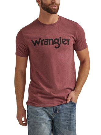 Wrangler Herren-T-Shirt, Western-T-Shirt, Rundhalsausschnitt, kurz&auml;rmelig, Burgunderrot Heather, Mittel