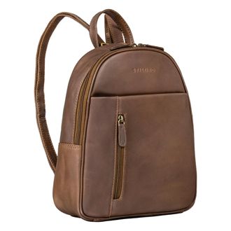 STILORD Hailey Tagesrucksack Damen Leder Rucksack Klein Vintage Daypack Frauen Rucksackhandytasche Cityrucksack f&uuml;r Ausgehen Shopping S Echtleder, Farbe:havan
