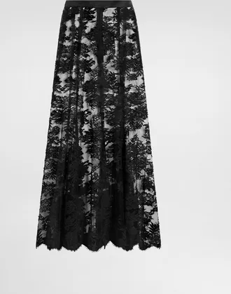 Dolce & Gabbana Rock Aus Chantilly-spitze - Frau Collection Schwarz 48