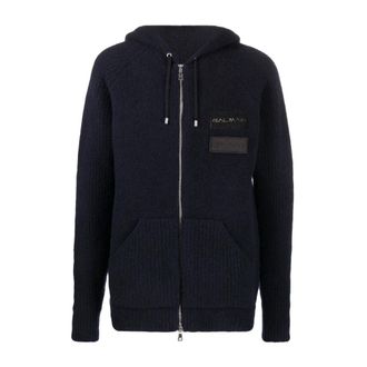 Balmain Blaue Cashmere Kapuzenpullover - - Sweatshirts & Hoodies - Herren - Blau - M