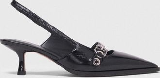 Maje Lederpumps Mit Riemchen Und &Ouml;sen - Schwarz - Maje