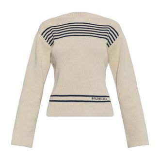 Balenciaga Logo Pullover - - Knitwear - Damen - Beige - M