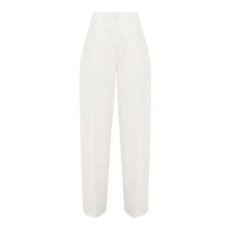 Blugirl Femme, Pantalons, Blanc, Taille: 38 FR Wide Pantalons