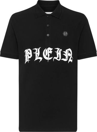 Philipp Plein Homme, Tops, Noir, Taille: 3XL Polo Slim Fit Piquet SS Gothic Plein