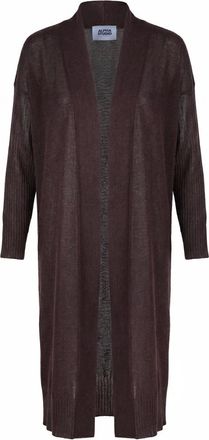 Alpha Studio Femme, Pulls, Brun, Taille: 40 FR Cardigan long &agrave; effet paillet&eacute;