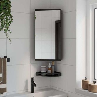 vidaXL Armoire de bain &agrave; miroir dangle noir 30x24x60 cm - Vidaxl