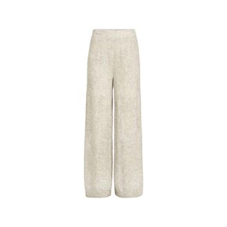 Brunello Cucinelli Lace Flowers Knit Track Pants In Sparkling Mohair And Virgin Wool