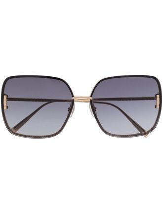 Chopard lunettes de soleil teintées à monture carrée - Noir