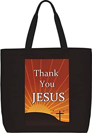 Generic Sac De Courses Merci J&eacute;sus Femmes Sac &Agrave; Bandouli&egrave;re Personnaliser Avec Poign&eacute;es Sacs En Toile Pour Femmes, Pour Shopping, Filles, &Eacute;cole, Voyage